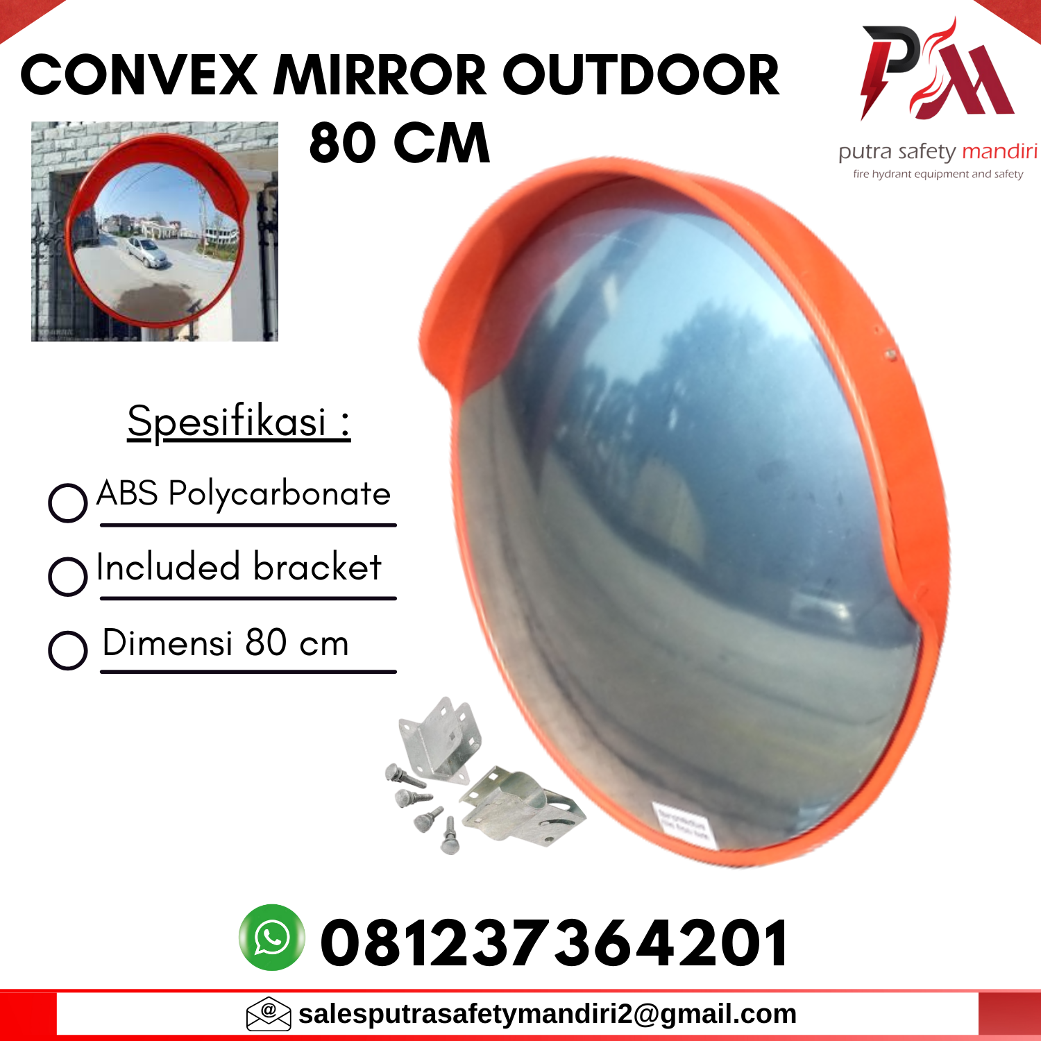 CONVEX MIRROR SAFETY OUTDOOR 80 CM CERMIN