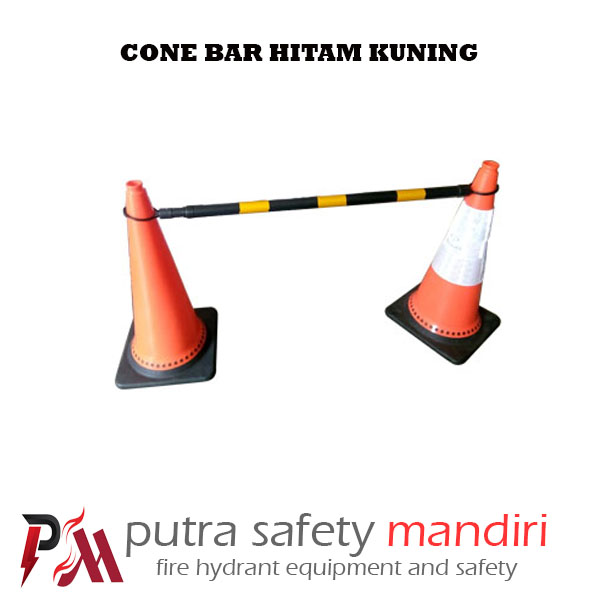 CONE BAR PLASTIK RETRACTABLE 100-200CM STIK HITAM PENGHUBUNG KERUCUT ...