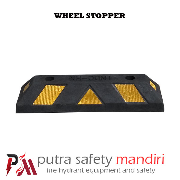 WHEEL STOPPER RUBBER HITAM REFLECTIVE KUNING KARET PENAHAN RODA ...