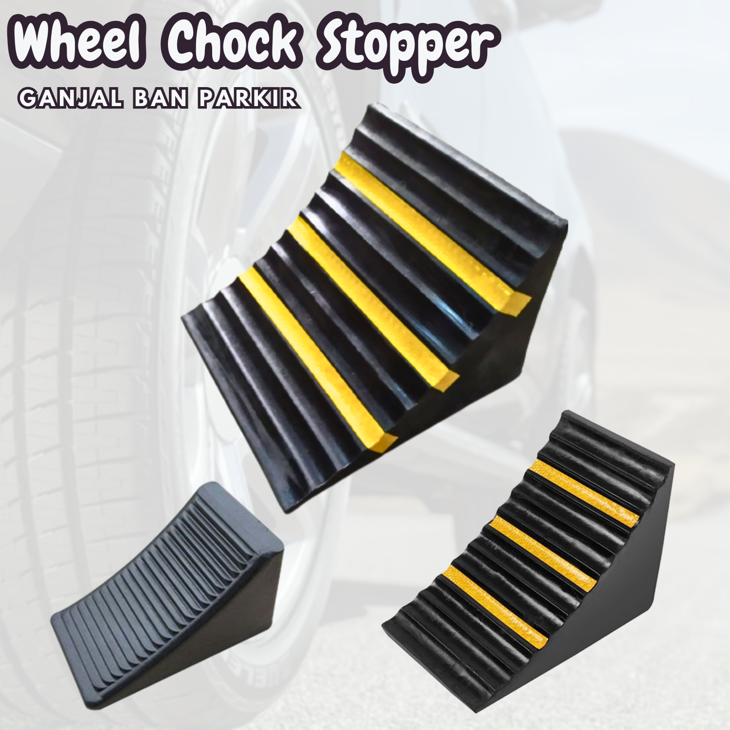 WHEEL CHOCK STOPPER GANJAL BAN PORTABLE