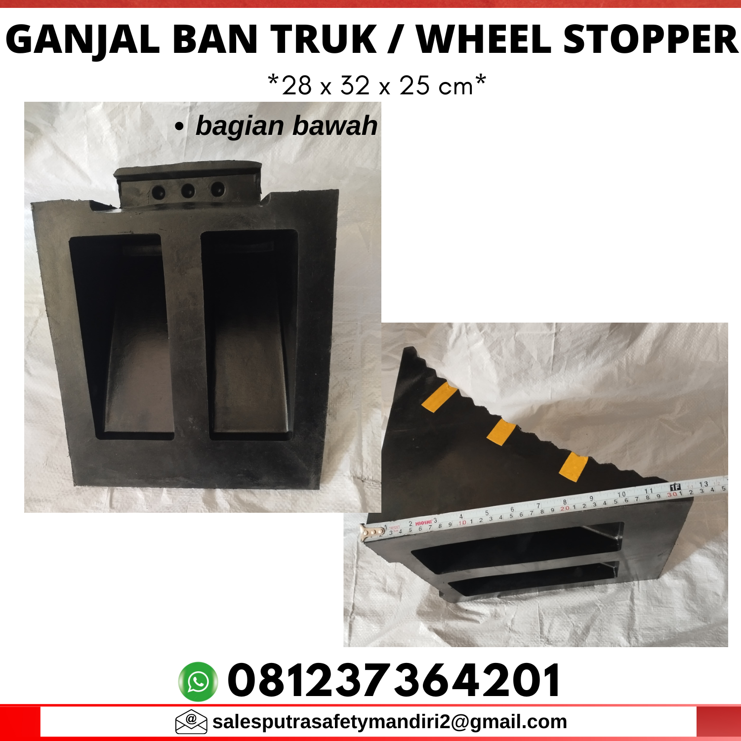 RUBBER WHEEL STOPPER KARET PENAHAN BAN TRUK