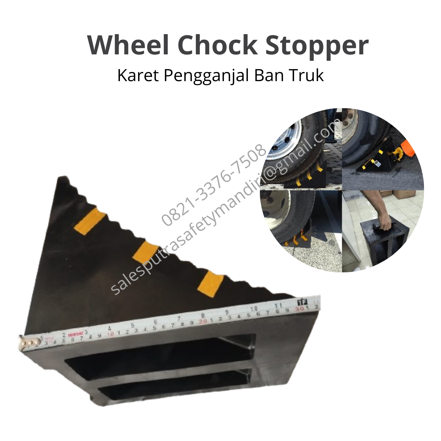Wheel Chock Stopper Karet Ganjal Parkir Ban Mobil Truck