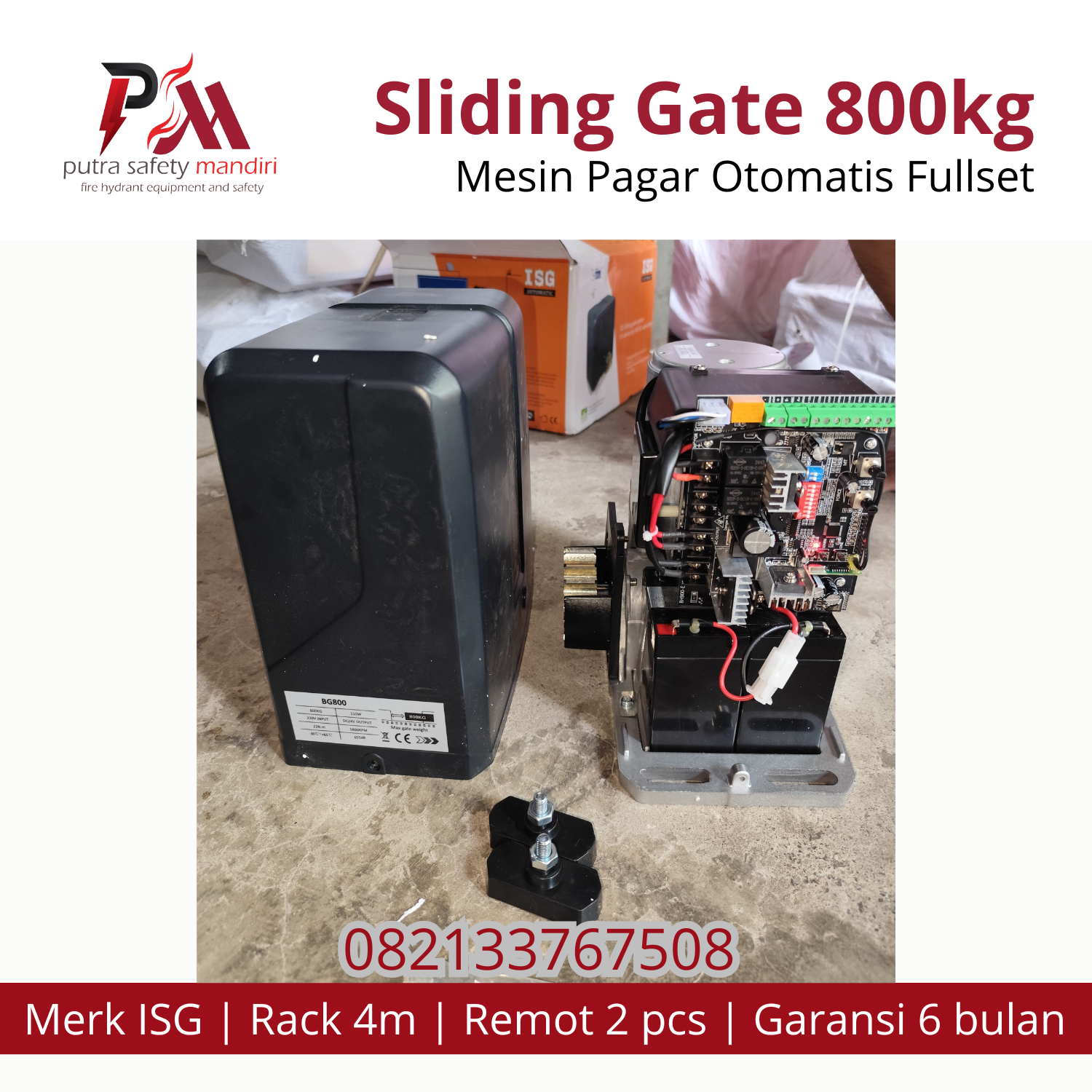 MESIN SLIDING GATE OTOMATIS ISG 800KG MOTOR GERBAN