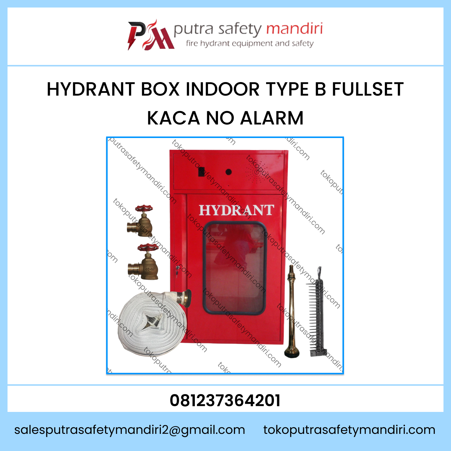 BOX HYDRANT INDOOR B FULL SET KACA EXCLUDE ALARM