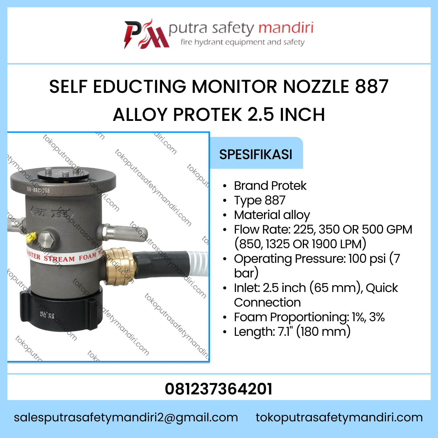 SELF EDUCTING NOZZLE FOAM TYPE 887 ALLOY PROTEK