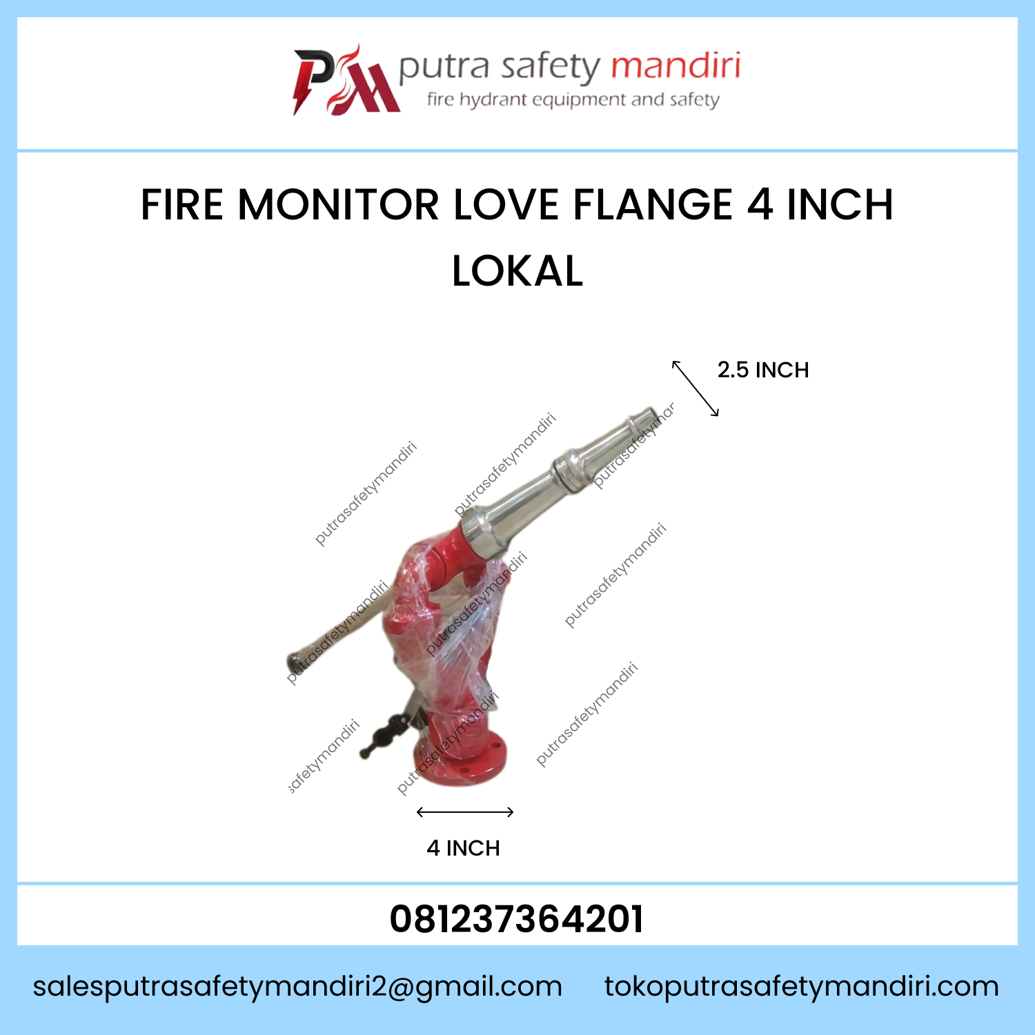 FIRE MONITOR BENTUK HATI FLANGE LOVE 4 INCH