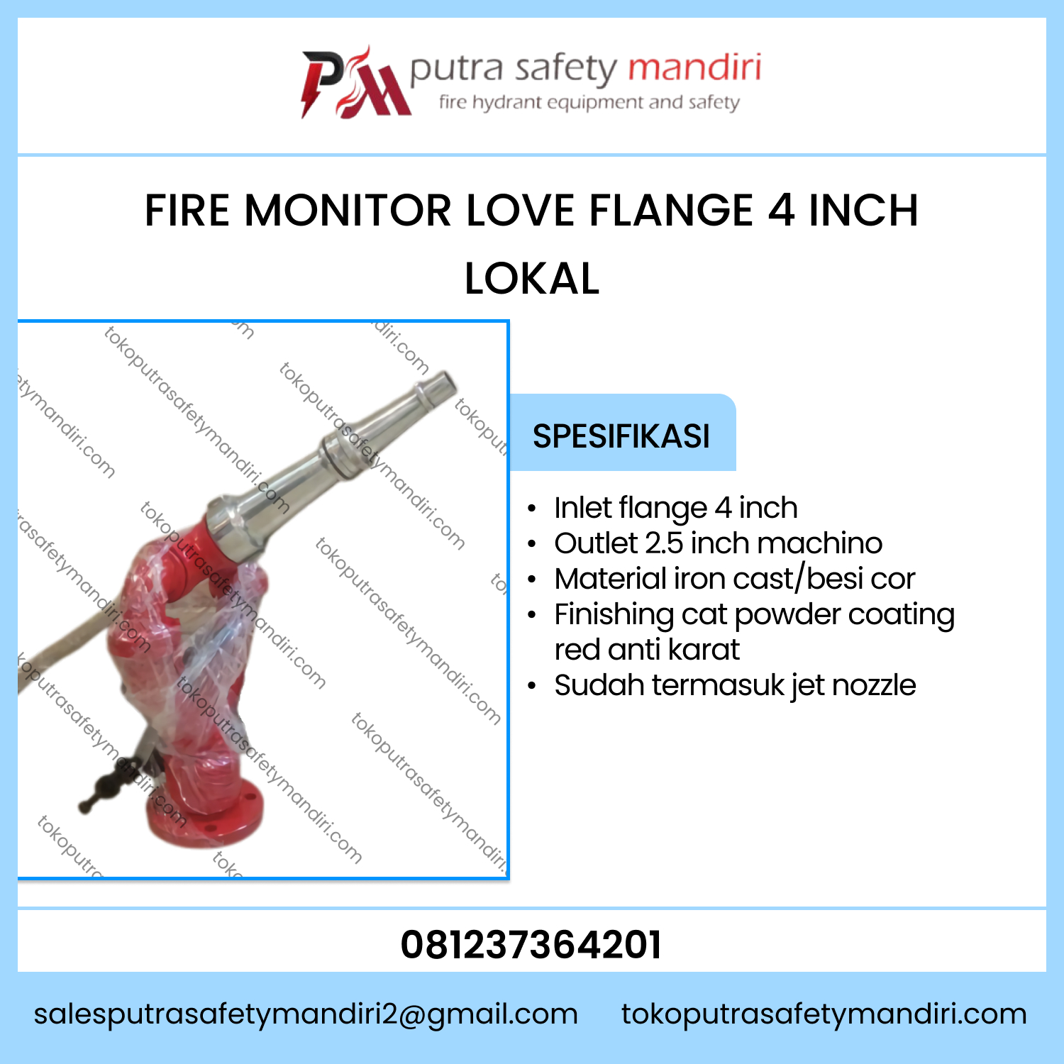 FIRE MONITOR BENTUK HATI FLANGE LOVE 4 INCH