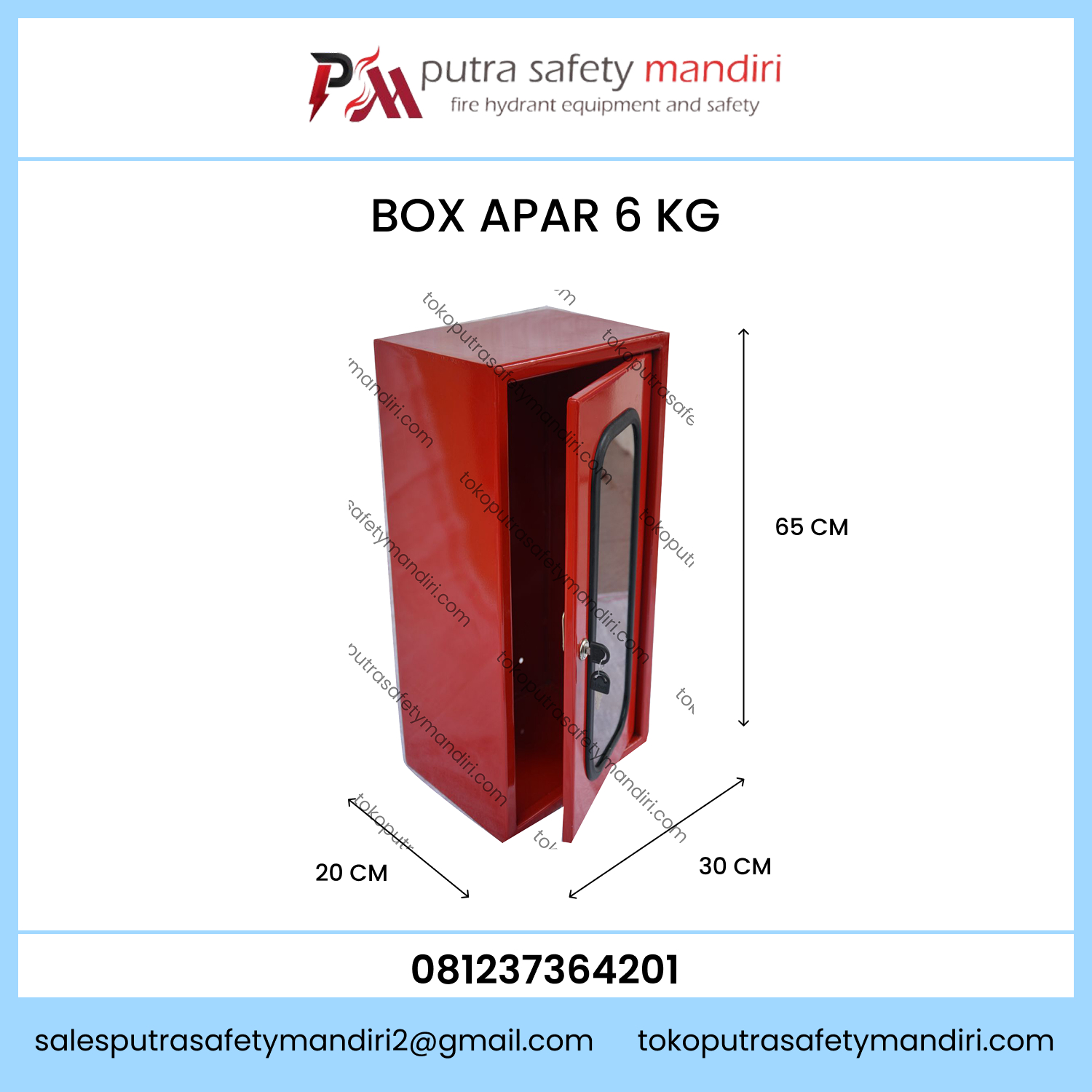 BOX TEMPAT APAR INDOOR 6 KG PINTU KACA MURAH