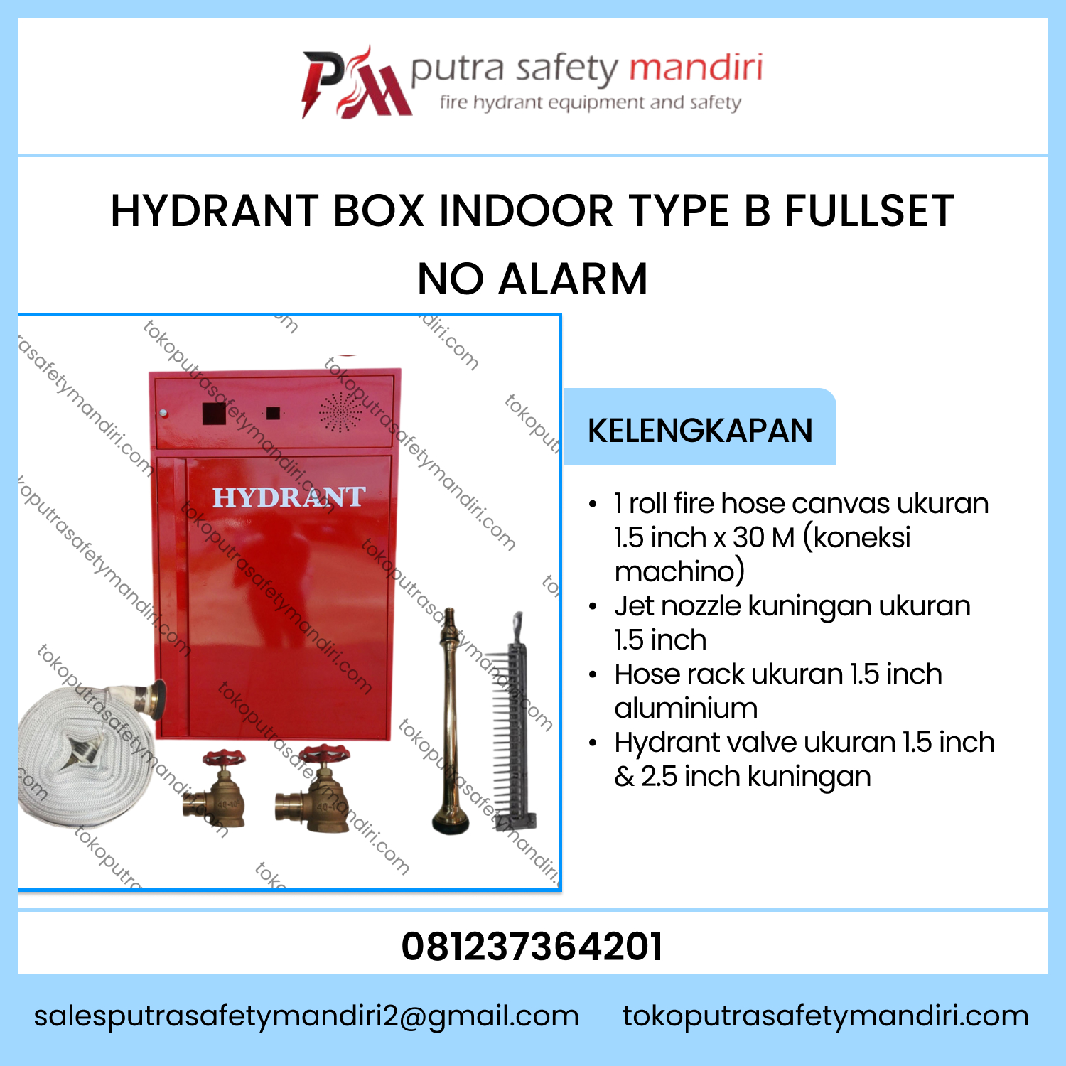 HIDRAN BOX TIPE B KOTAK HYDRANT INDOOR FULLSET