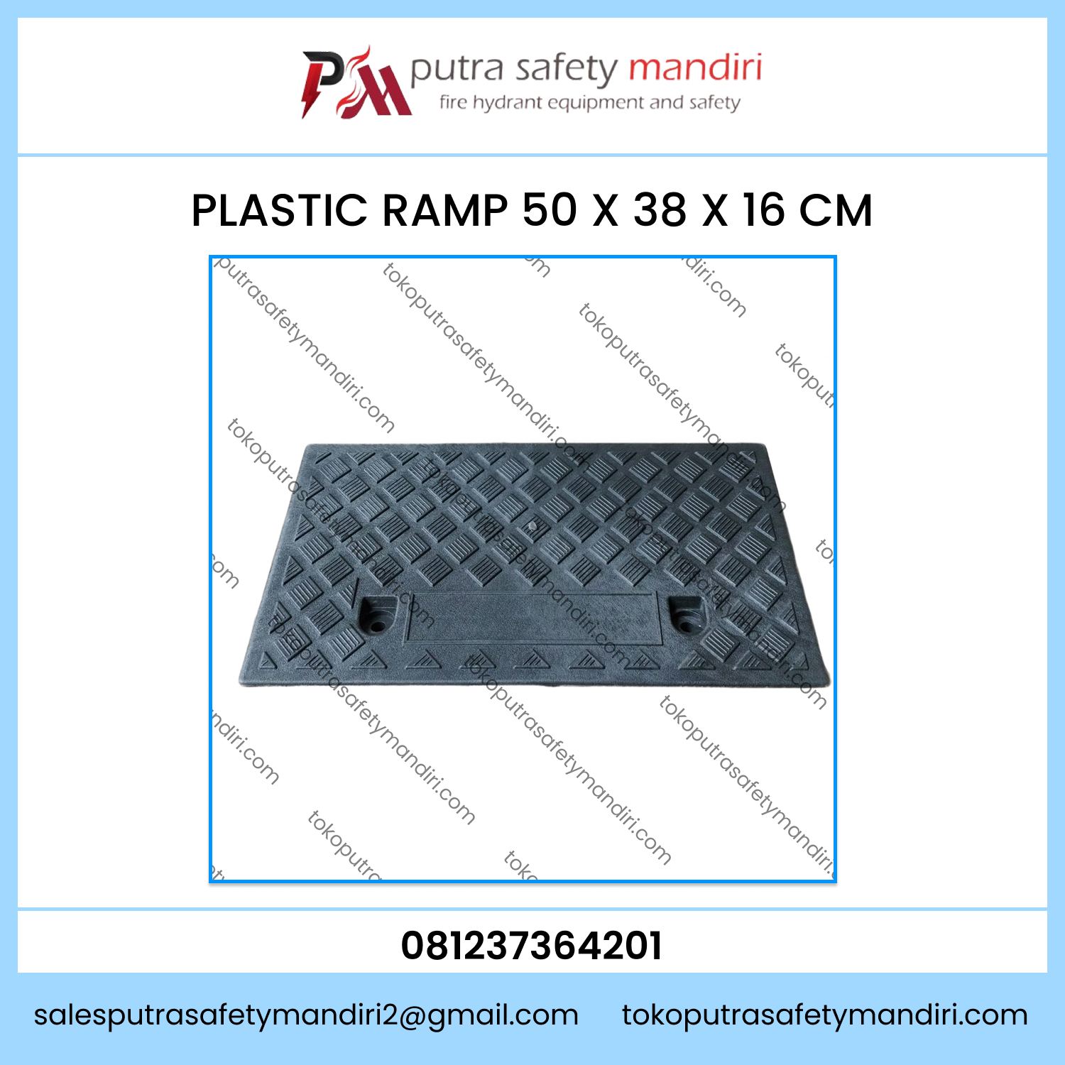 DISTRIBUTOR PLASTIC RAMP 49X49X19 CM PVC CURB