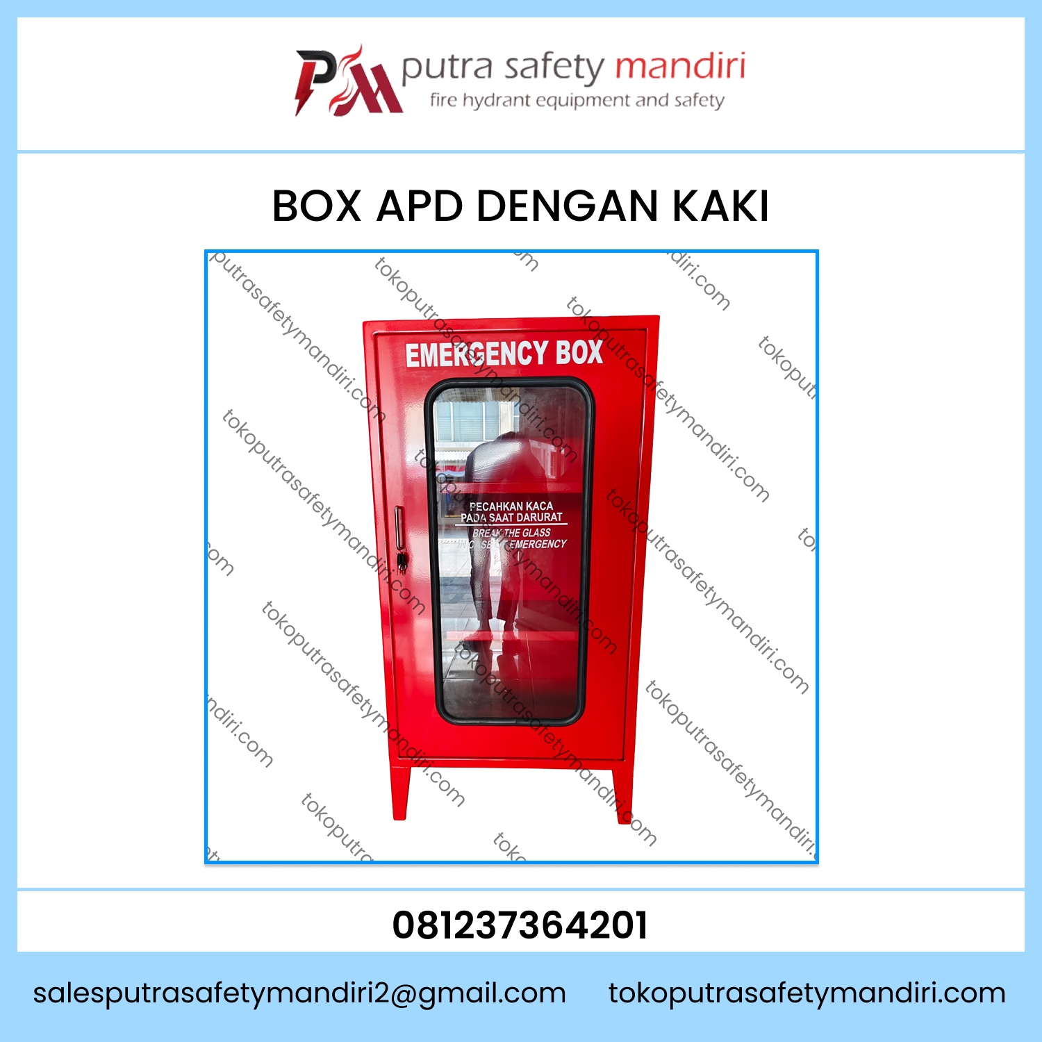LEMARI APD KAKI UKURAN 100X90X60 CM BOX PERLENGKAPAN SAFETY REGU DAMKAR ...