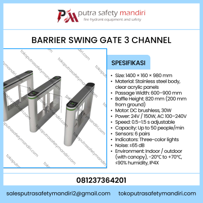 BARRIER SWING GATE 3 CHANNEL MOTOR DC MESIN AKSES