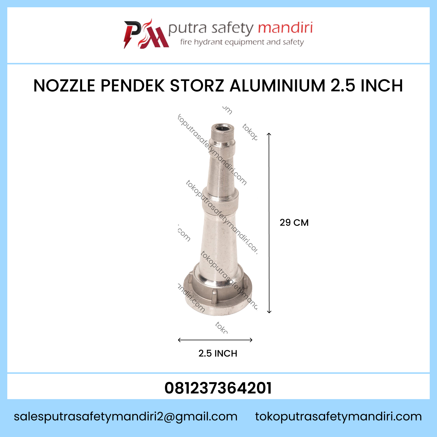 JET NOZZLE STORZ PENDEK ALUMINIUM 2.5 INCH SHORT