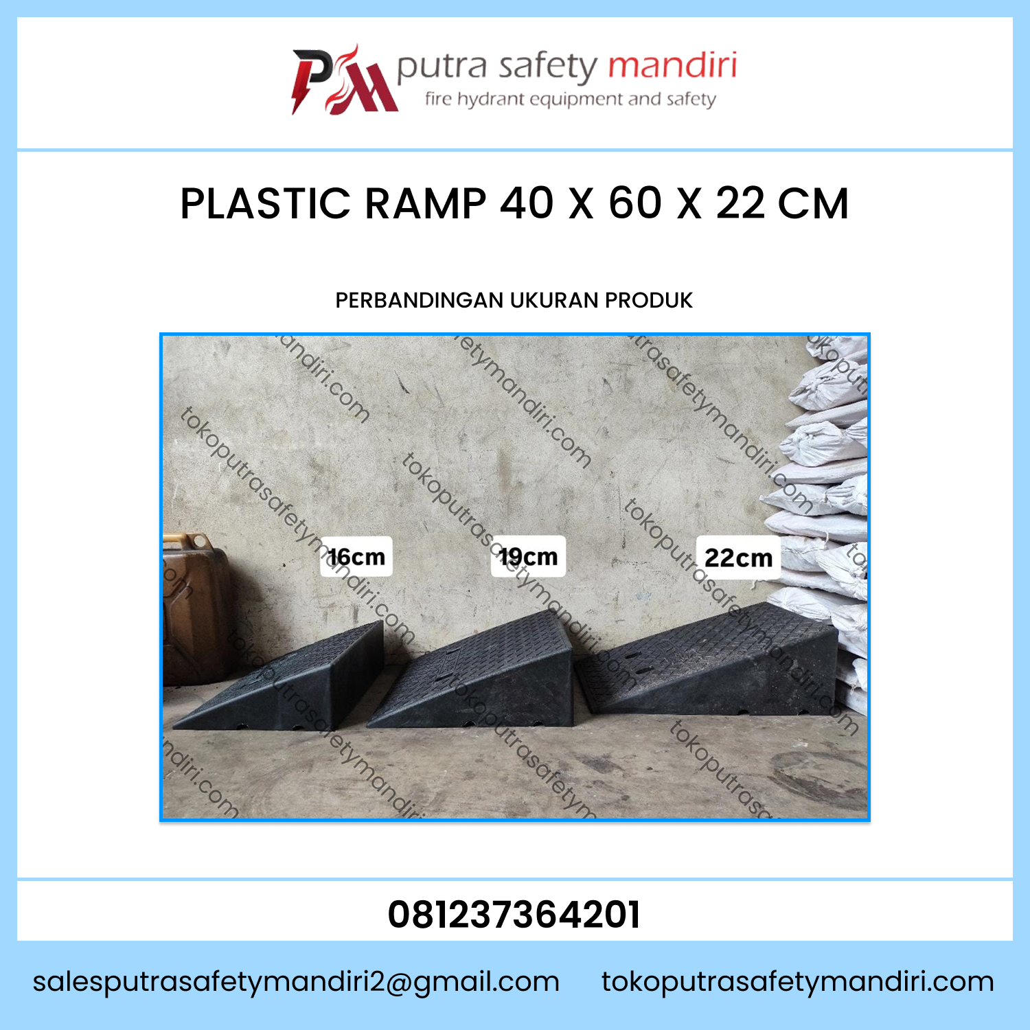 SUPPLIER RAMP PVC 40X60X22 CM PLASTIC CURB