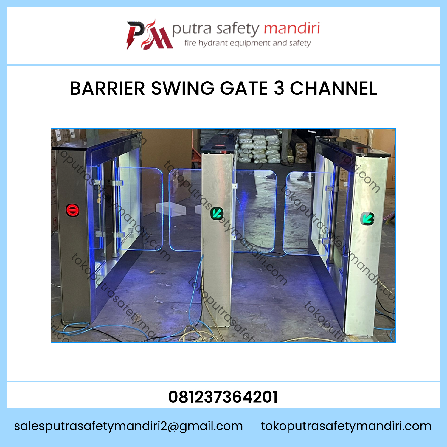 BARRIER SWING GATE 3 CHANNEL MOTOR DC MESIN AKSES
