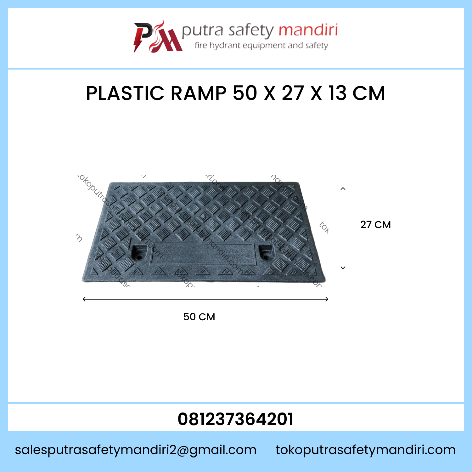 RAMP PLASTIK PVC 50X27X13 CM ANTI SLIP UNTUK GUDANG