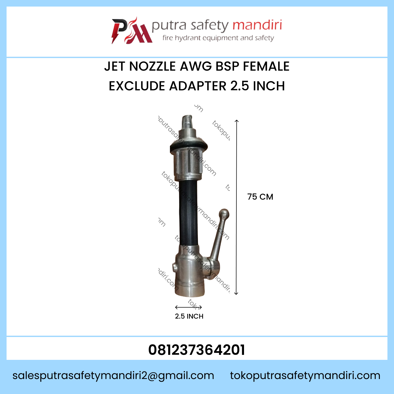NOZZLE AWG BSP 2.5 INCH SWITCH FEMALE JET SPRAY