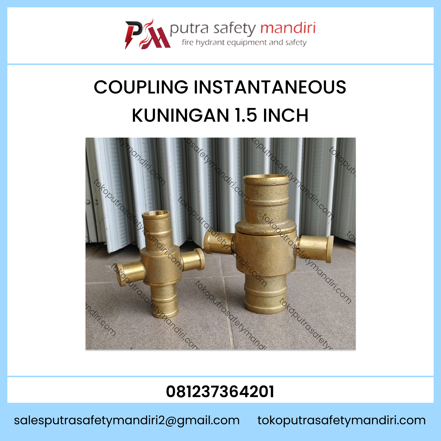 INSTANTANEOUS COUPLING 1.5 INCH KUNINGAN KOPLING