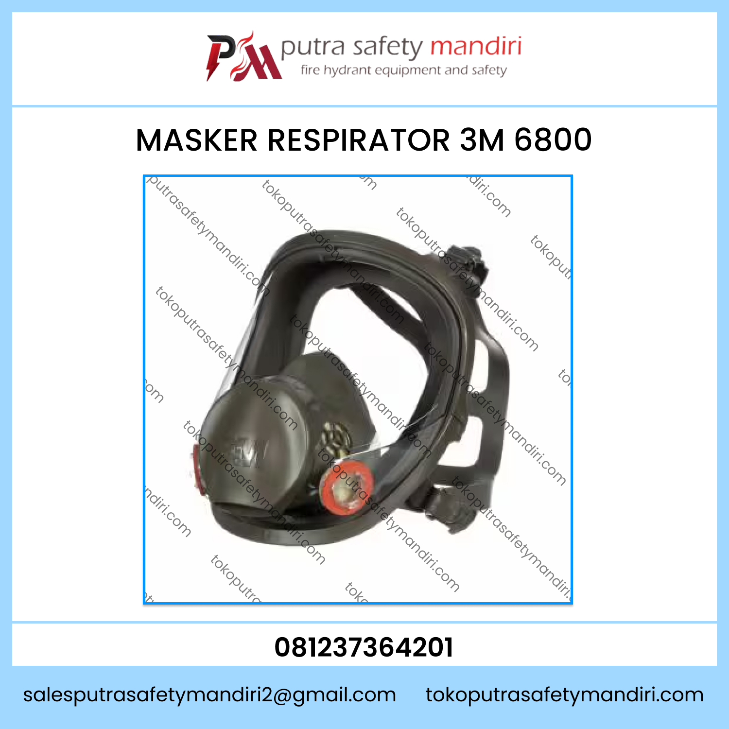 MASKER 3M DUAL RESPIRATOR MASK 6800 + FILTER