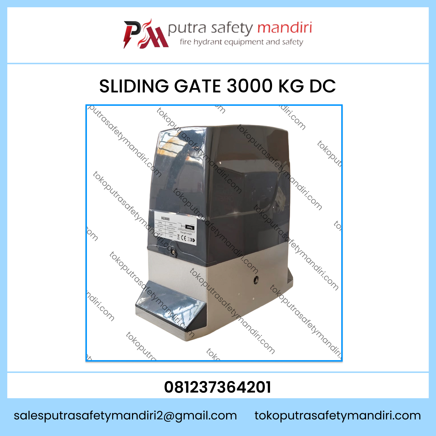 SLIDING GATE DC 3000KG MESIN GERBANG OTOMATIS
