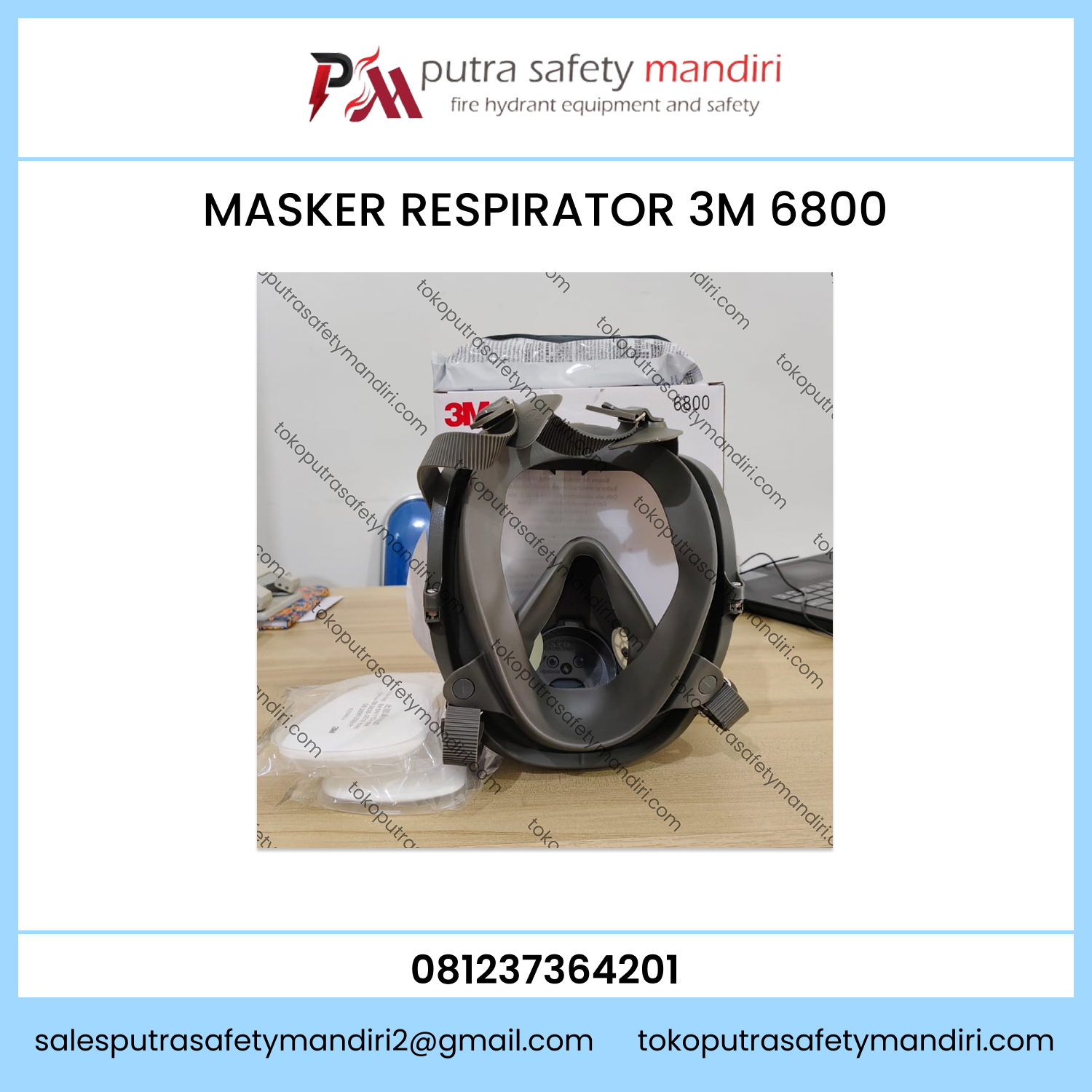 MASKER 3M DUAL RESPIRATOR MASK 6800 + FILTER