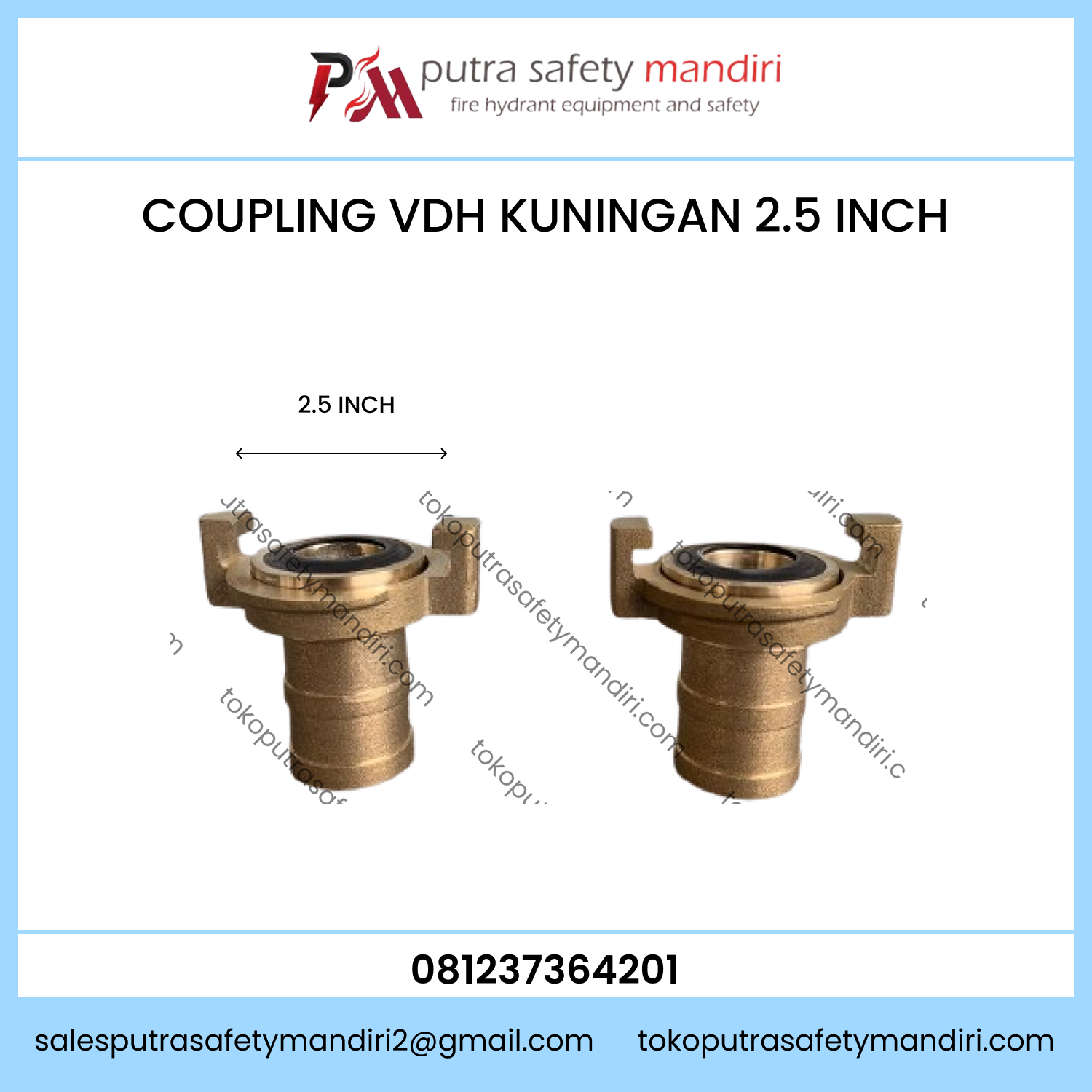 COUPLING VDH KUNINGAN 2.5" VAN DER HEYDE KOPLING