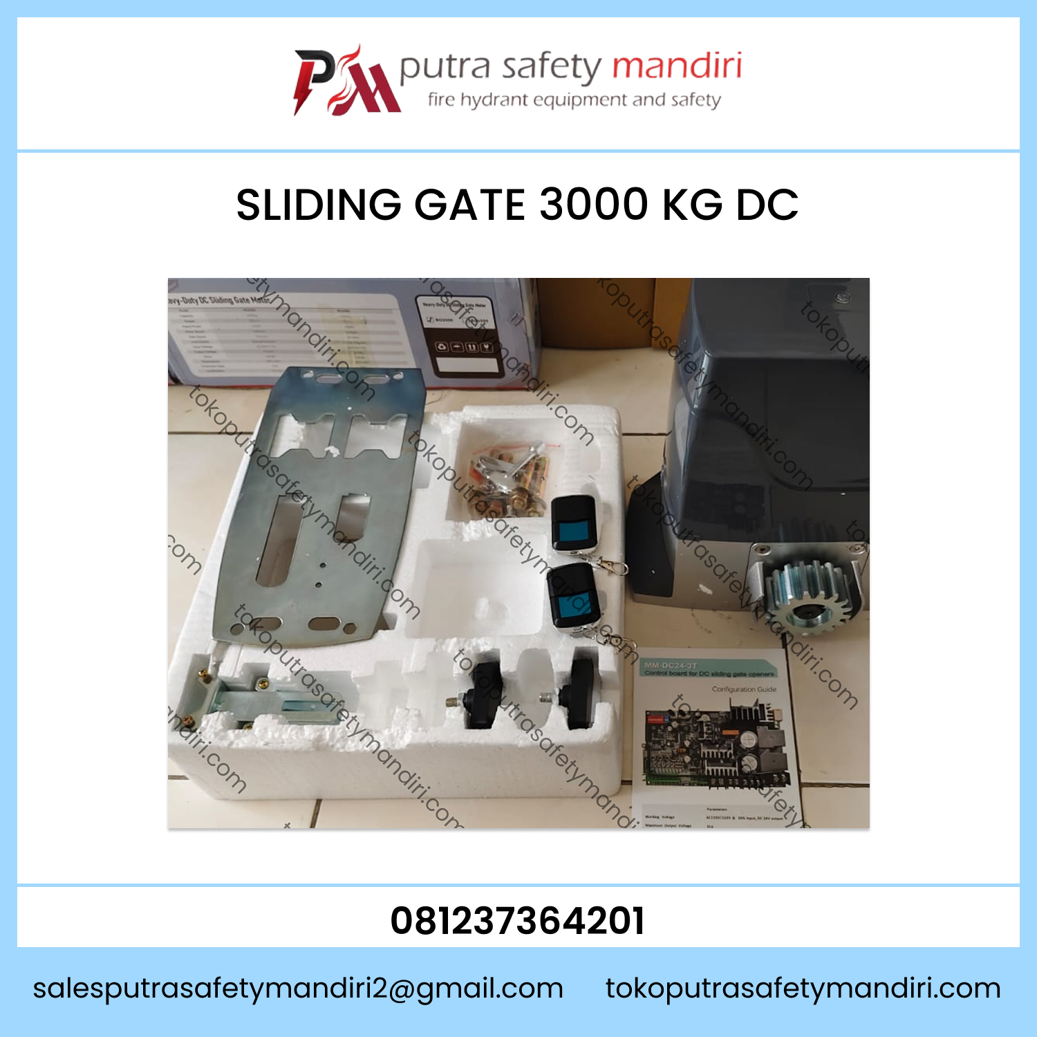 SLIDING GATE DC 3000KG MESIN GERBANG OTOMATIS